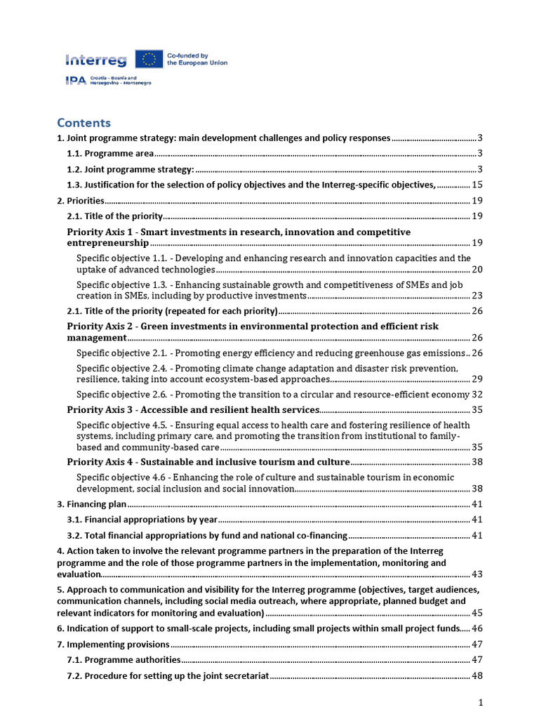 Interreg VI A Programme HR BA ME v2.0 | PDF | Sustainability | Tourism