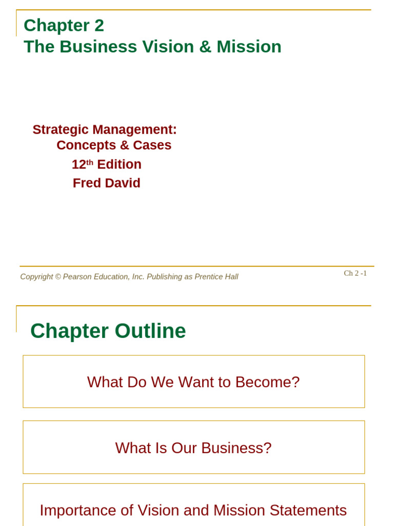 Chapter - 02 - The Business Vision & Mission | PDF | Business