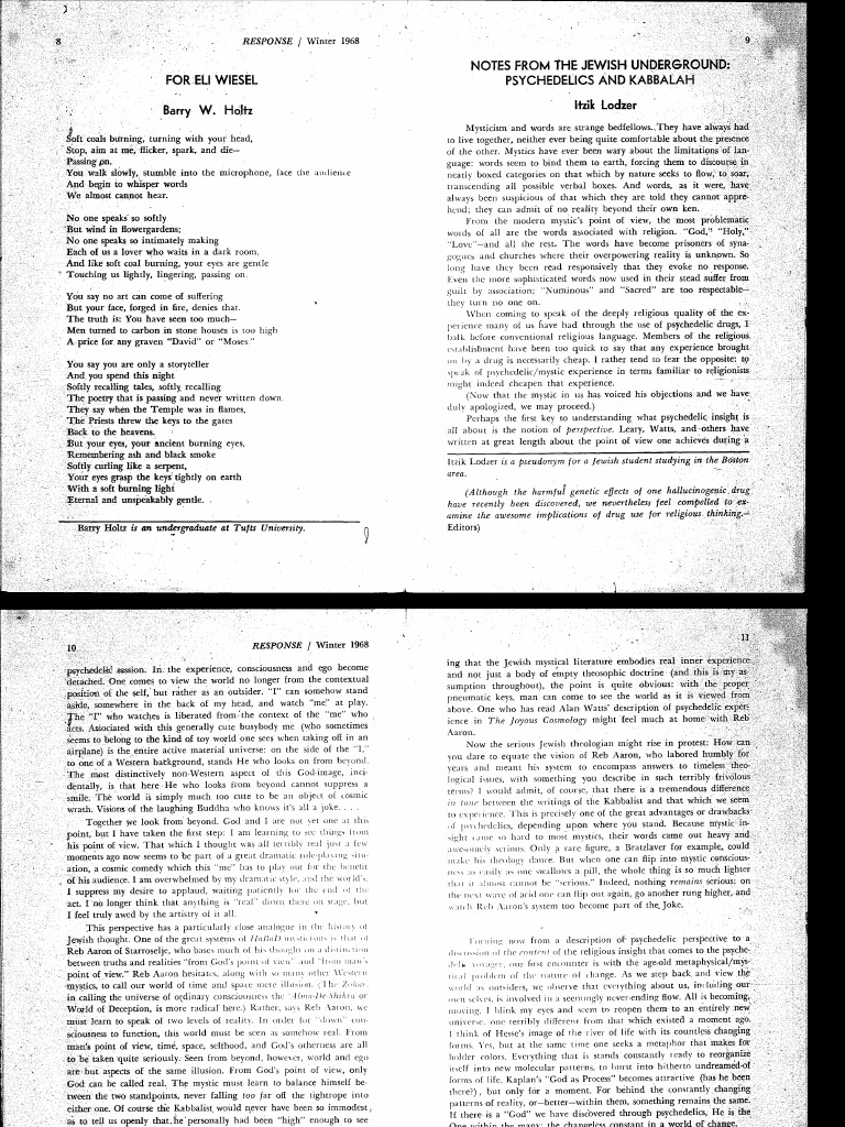 Lodzer Psychedelics and Kabbalah | PDF | Kabbalah | Mysticism