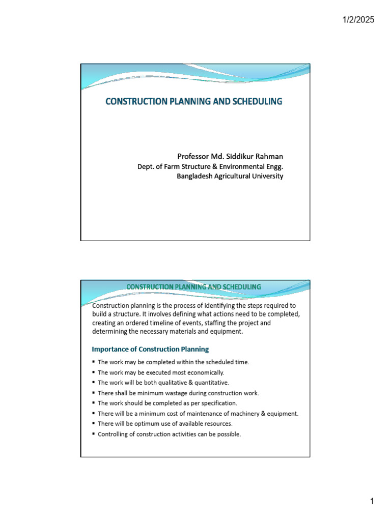 02 - Construction Planning | PDF | Project Management