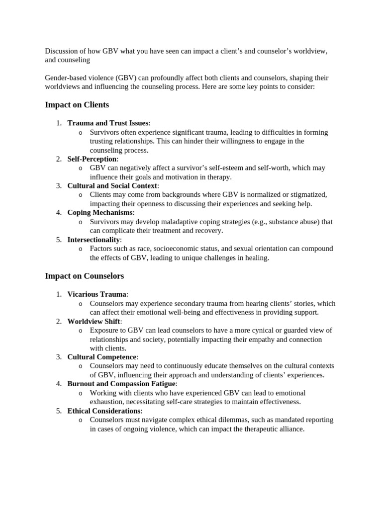 GBV | PDF | Psychological Trauma | Psychotherapy