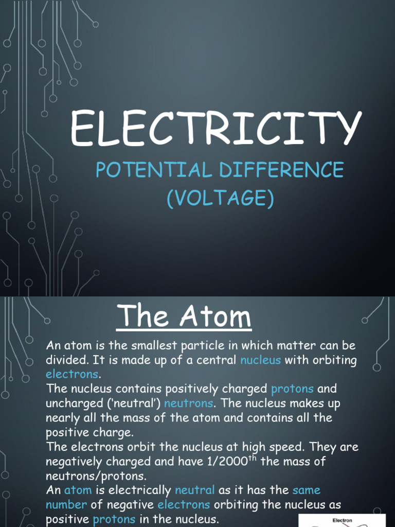 01 Potential Difference (Voltage) | PDF