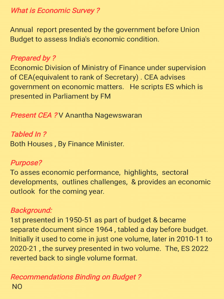 Economic Survey SSIP | PDF