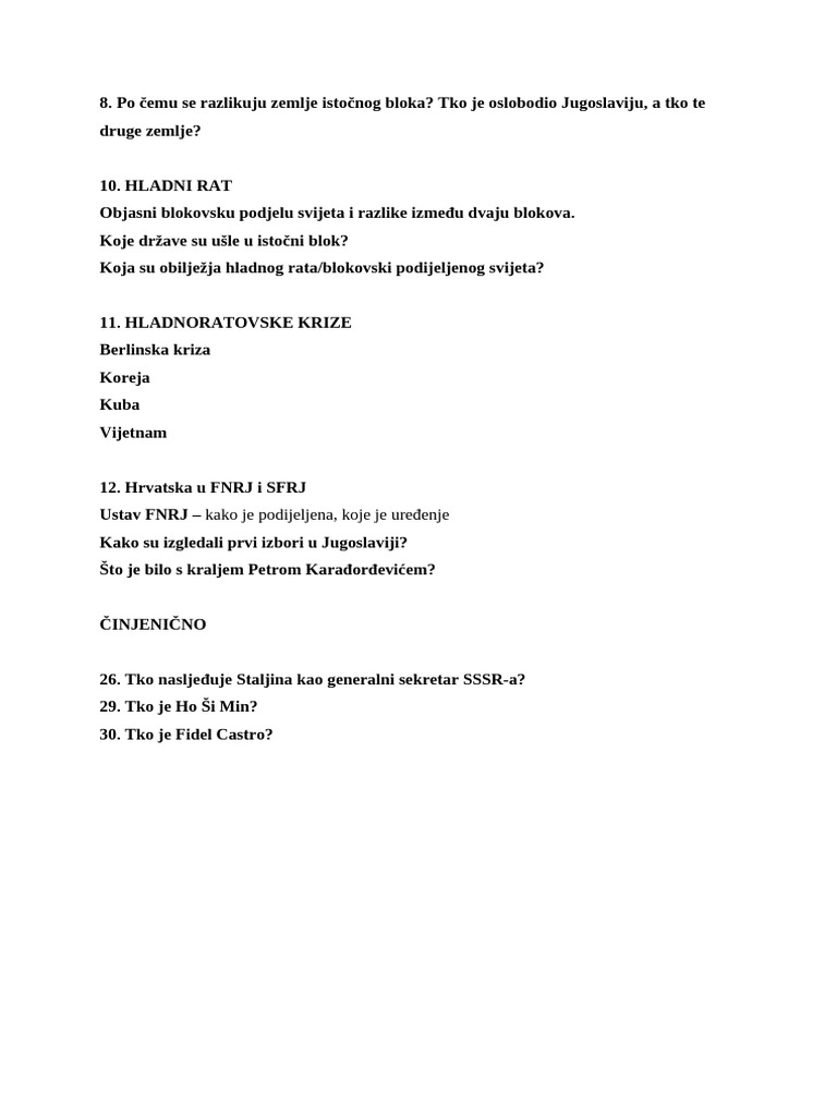 Hladni Rat Usmeni | PDF