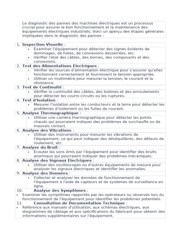 Diagnostic et maintenance des pannes électriques | PDF | Transformateur ...