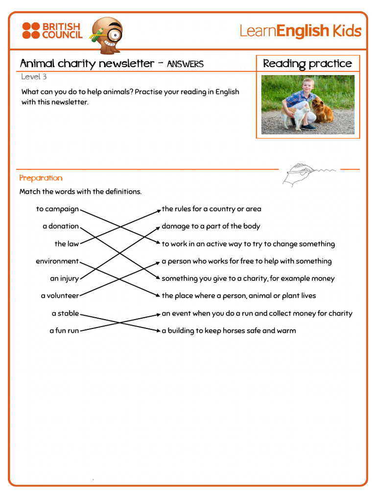 Reading-Practice-Animal-Charity-Newsletter MS | PDF