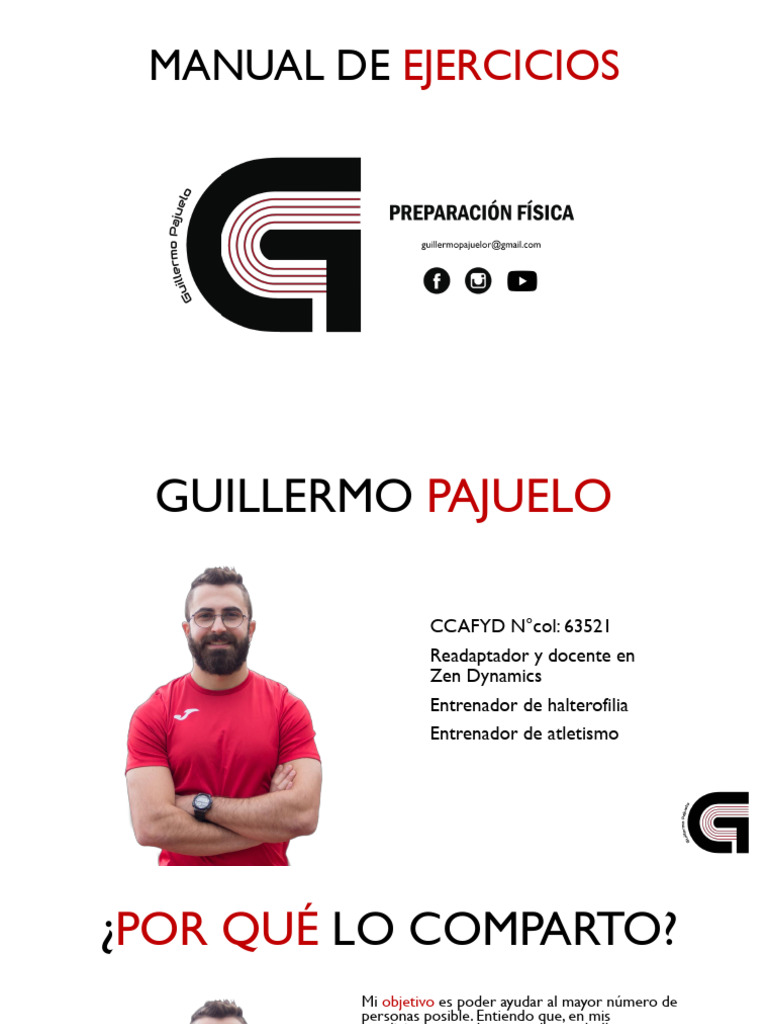 Manual de Ejercicios - Guillermo Pajuelo | PDF | Entrenamiento con ...