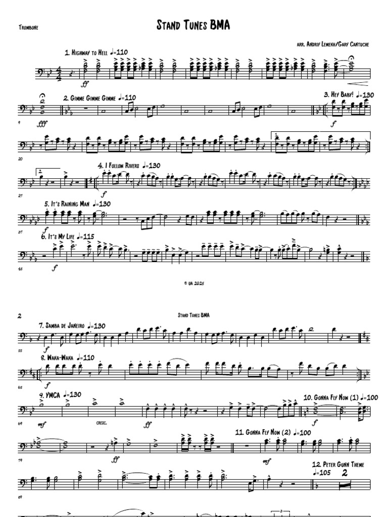 Stand Tunes BMA - Trombone | PDF | Échecs | Théorie (échecs)