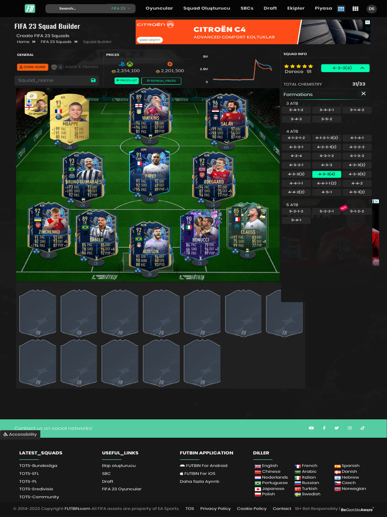 FIFA 23 Squad Builder Site - Title 2 | PDF