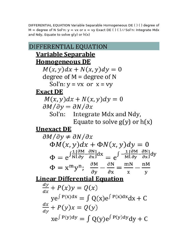 Differential Equation | PDF