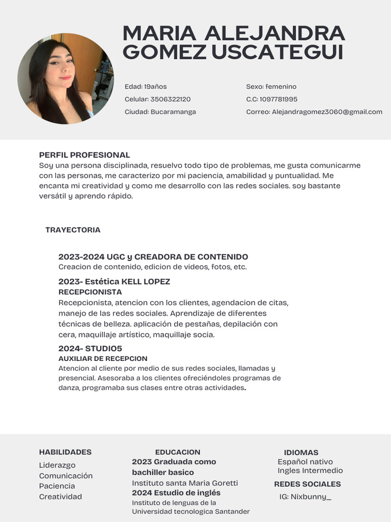 CV Alejandra Gomez PDF | PDF