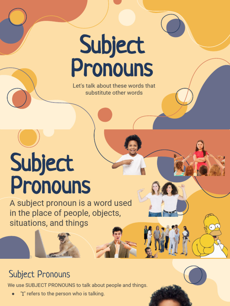 Student Copy Subject Pronouns | PDF | English Language | Subject (Grammar)