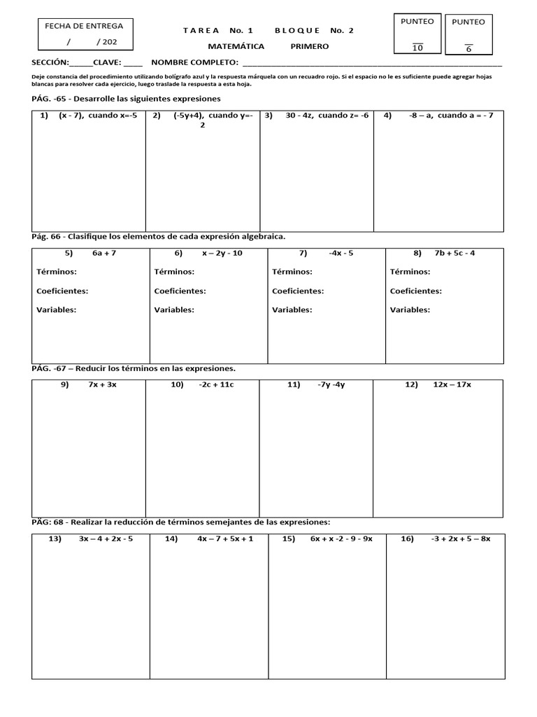 Primero Grado - Tareas Bloque 2 | PDF | Ecuaciones | Matemáticas