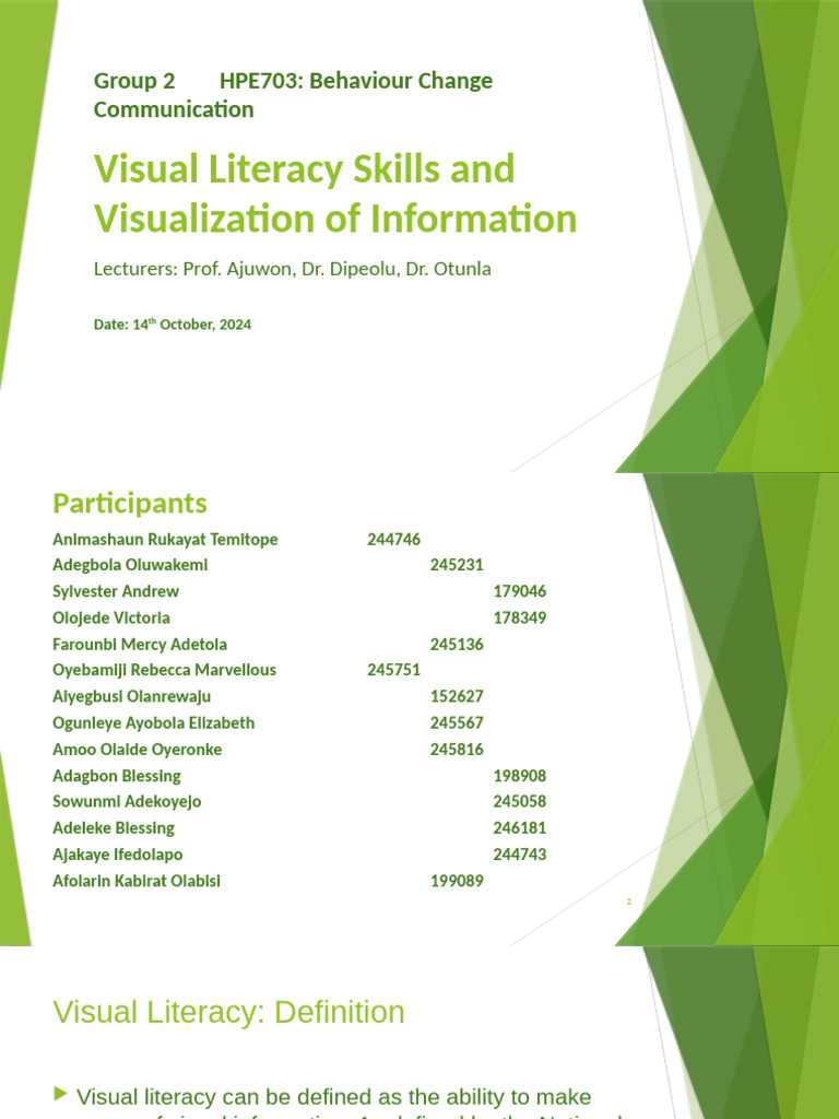 Visual Literacy Skills and Visualization of Information | PDF ...