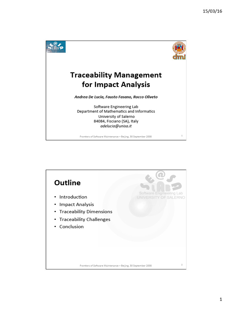 06bis.Traceability and Impact Analysis | PDF | Computing | Applied ...