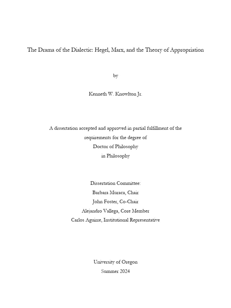 Dialectical Appropriation in Hegel and Marx | PDF | Georg Wilhelm ...