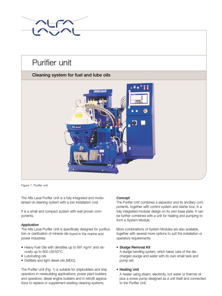 Alfa Laval Purifiers | PDF | Diesel Engine | Pump