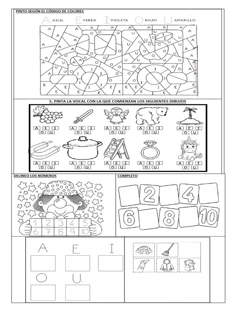 Actividades con las vocales y con los números del 1 al 10 | PDF