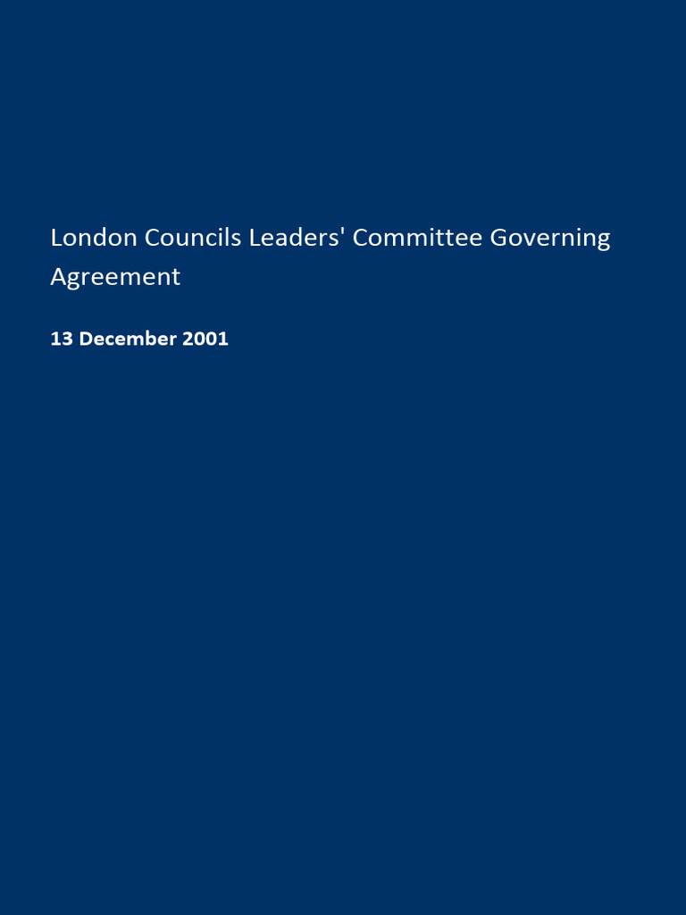 London Councils Governance Agreement | PDF | Breach Of Contract | Committee