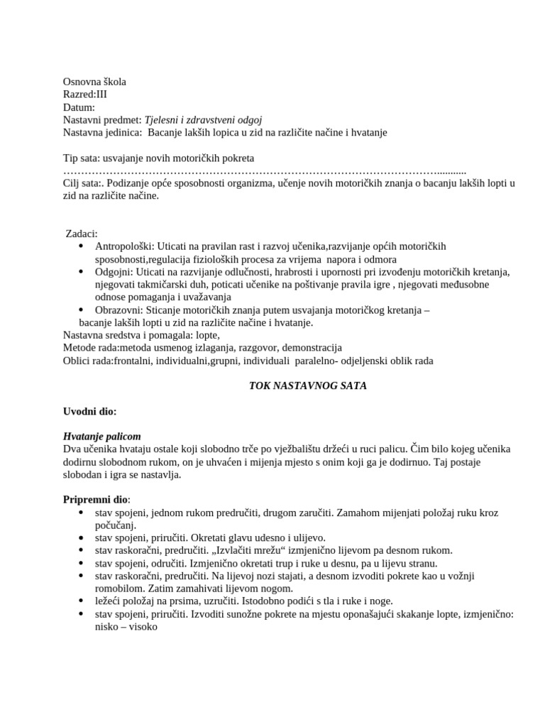 Bacanje Laksih Lopti Od Zid | PDF