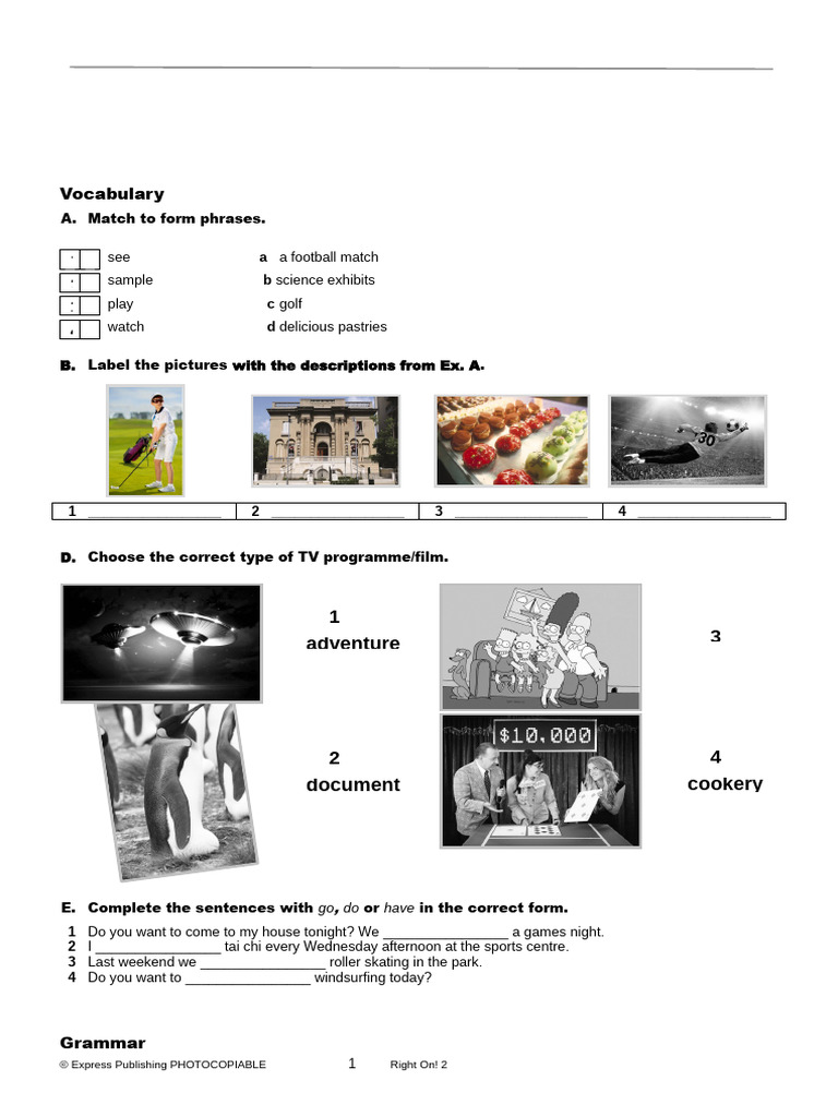08 Right On 2 - Test 3B - Mod 3 | PDF