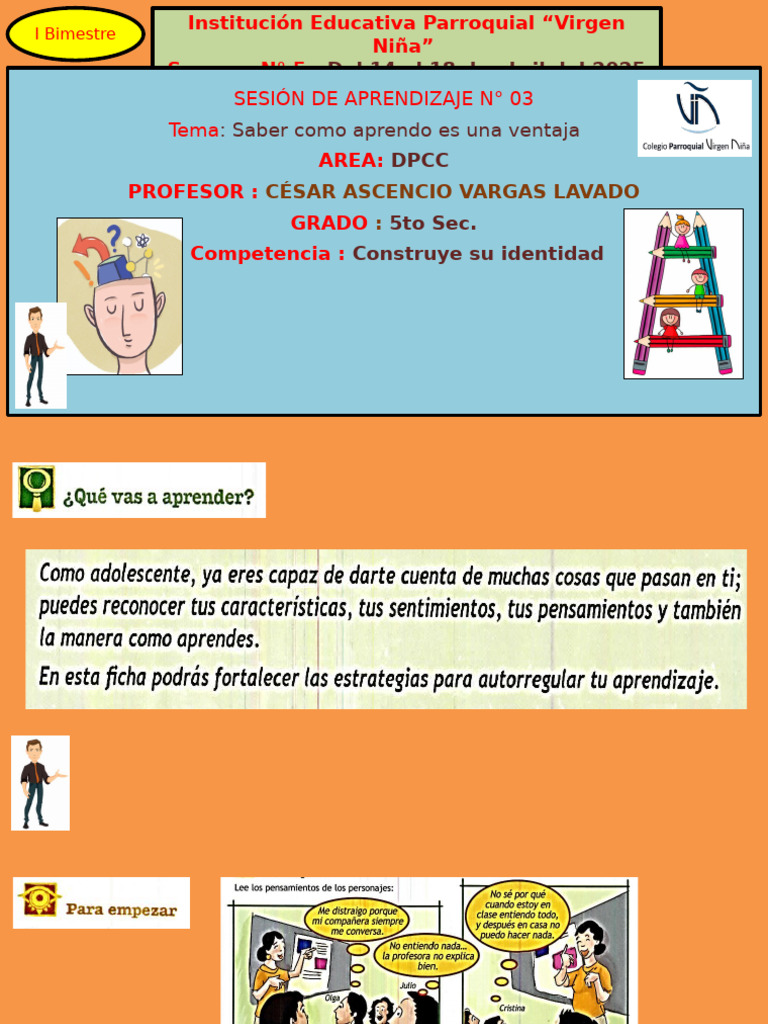 DPCC 5to Sec. Tema #3 Saber Como Aprendo Es Una Ventaja | PDF | Aprendizaje | Metacognición