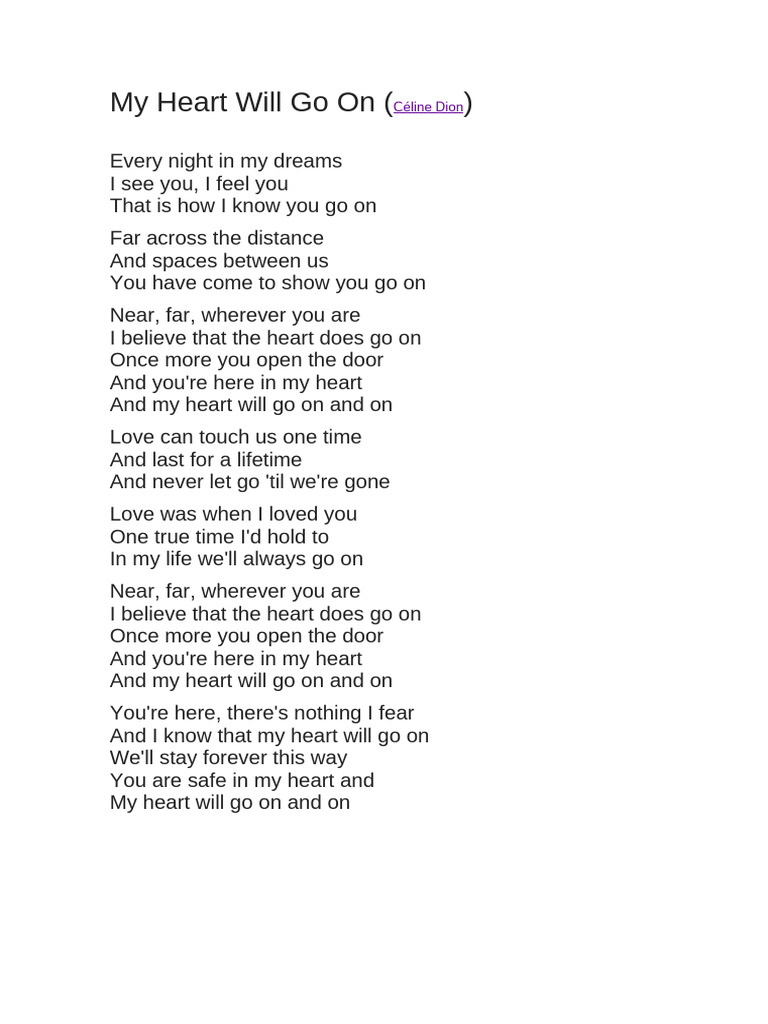 My Heart Will Go On | PDF
