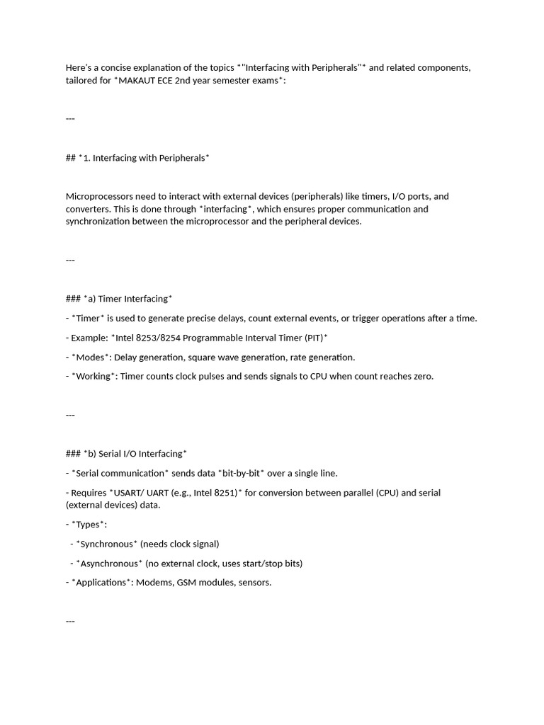 Interfacing with Peripherals Guide | PDF | Central Processing Unit ...