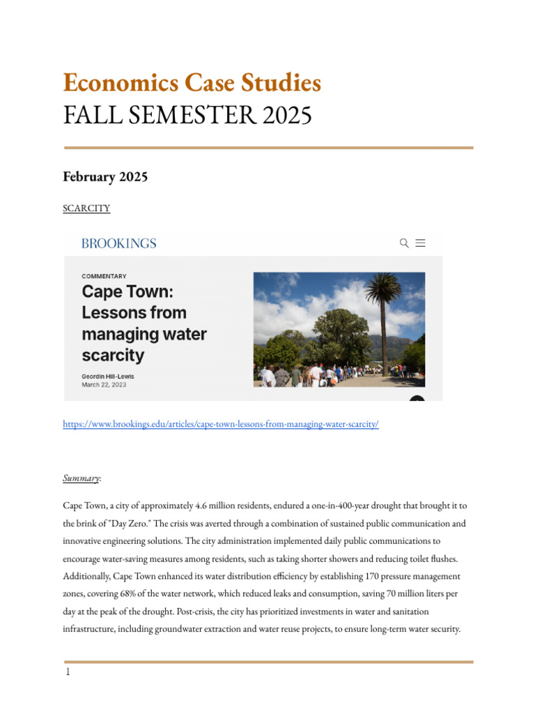 Economics Case Studies on Scarcity and Value | PDF | Economics ...