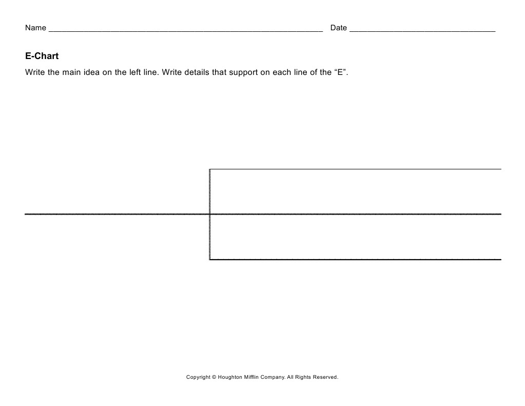 E-Chart: Write The Main Idea On The Left Line. Write Details That ...