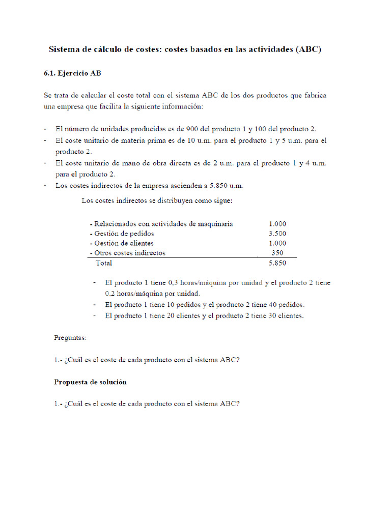 Ejercicios Método ABC | PDF