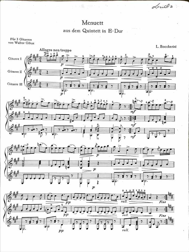 L. Boccherini Menuett | PDF