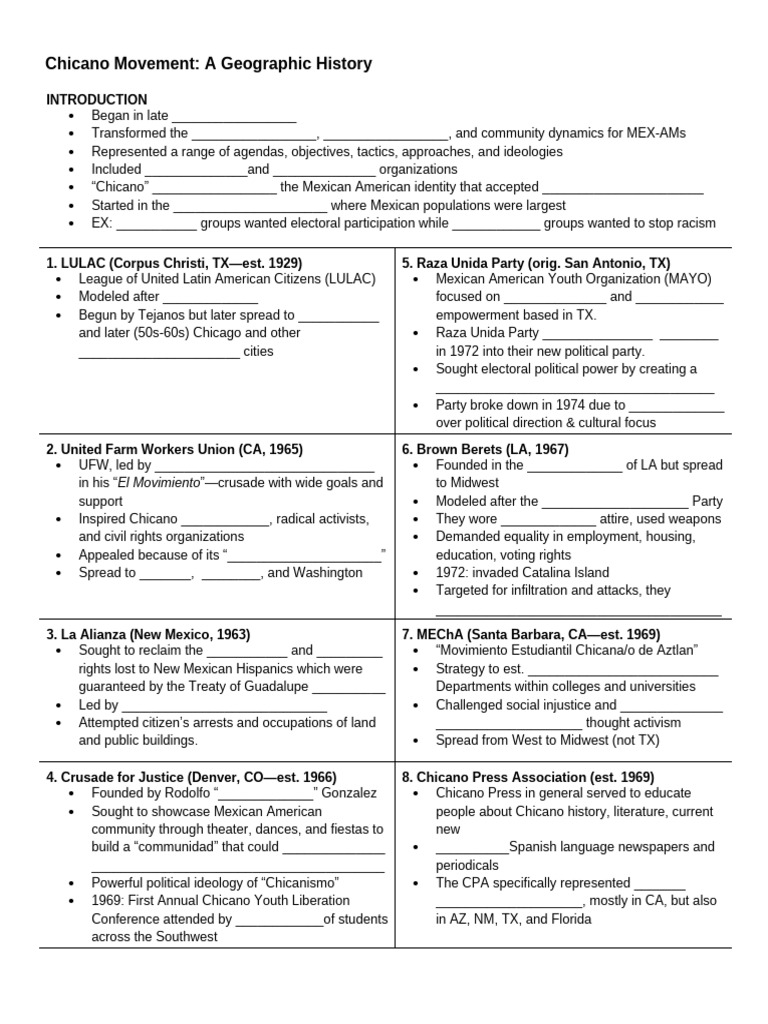 Chicano Movement: A Historical Overview | PDF | Chicano | The United States