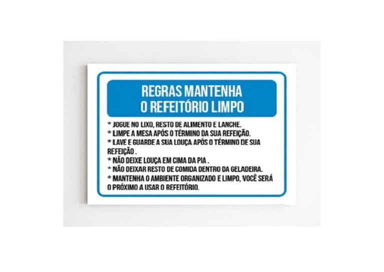 Placa Refeitorio Aviso | PDF