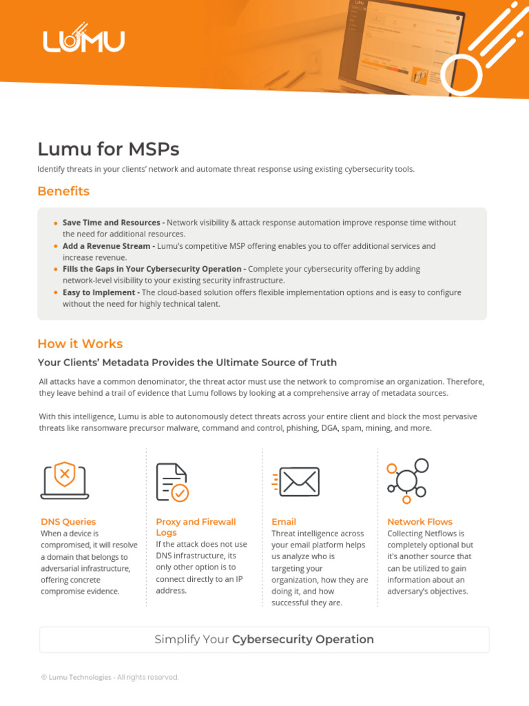 lumu-MSPs-Datasheet | PDF | Security | Computer Security
