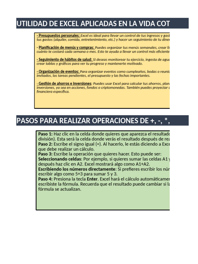 4_FÃ³rmulas en Microsoft Excel BÃ¡sico | PDF | Microsoft Excel | Presupuesto