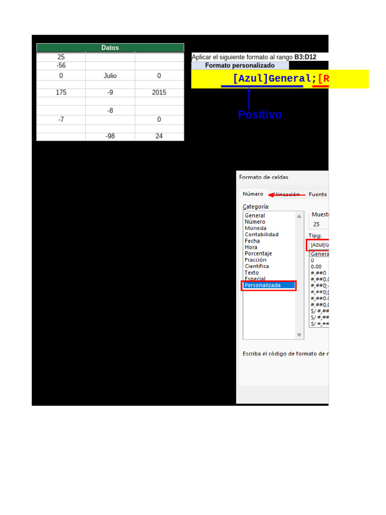Formatos Personalizados en Excel | PDF | Visión | Color