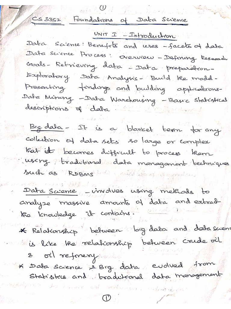 Basics Of Data Science Pdf