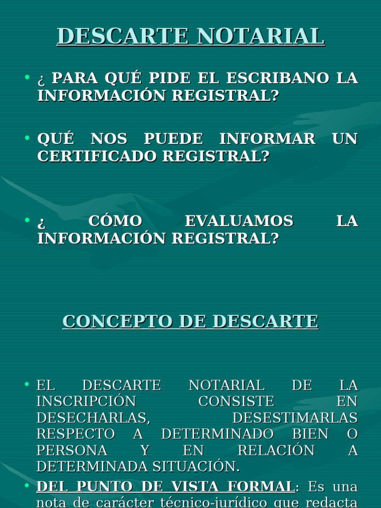 Guía sobre Descarte Notarial y Legalidad | PDF