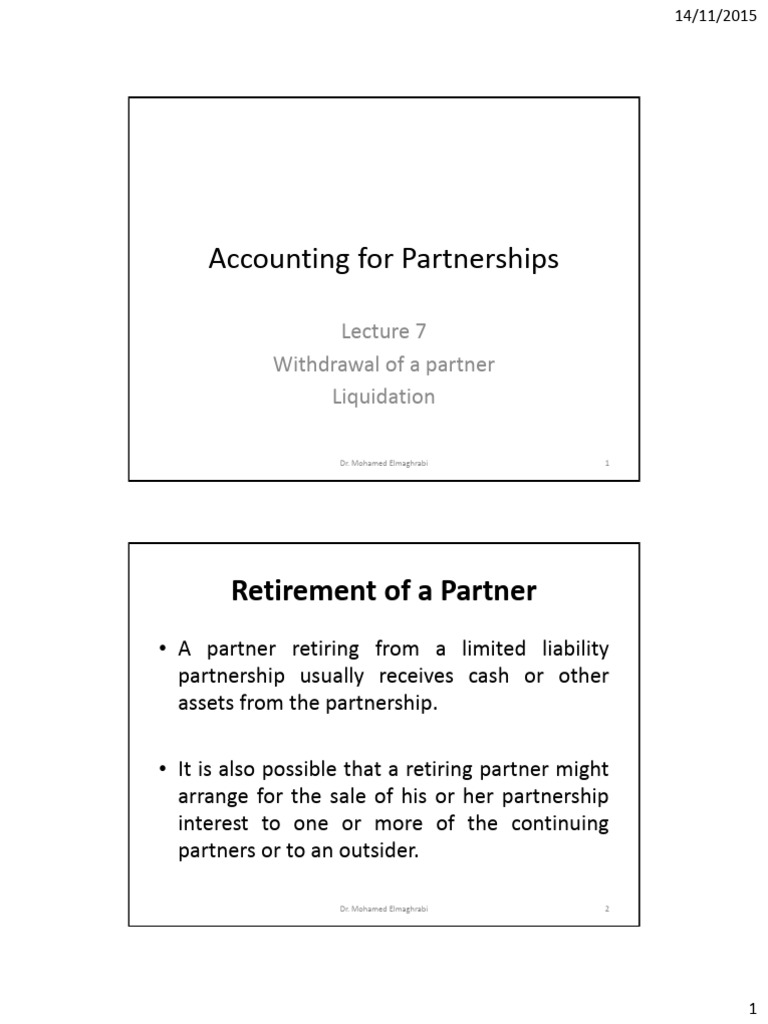Lecture 7-Accounting For Partnerships | PDF | Partnership | Debits And ...
