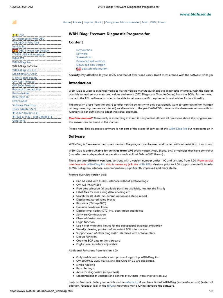 WBH-Diag - Freeware Diagnostic Programs For | PDF | Computing ...