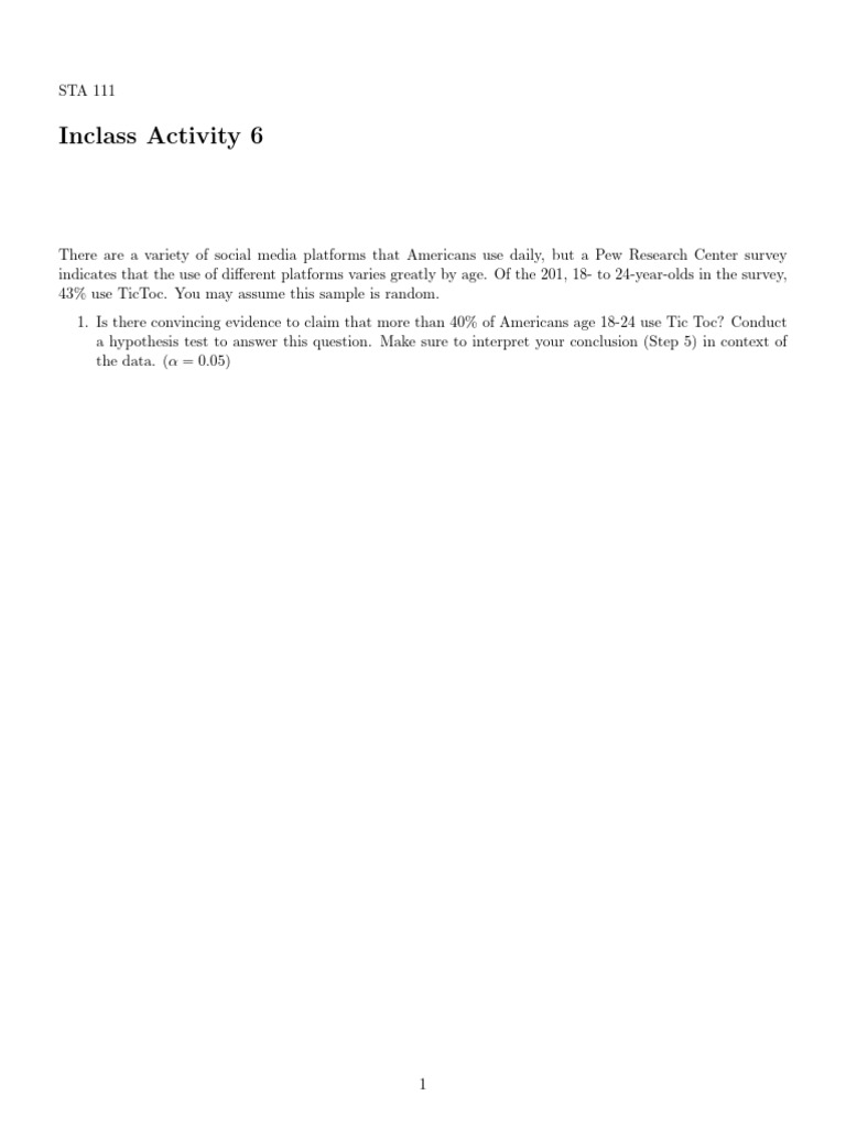 Inclass Activity 6 | PDF