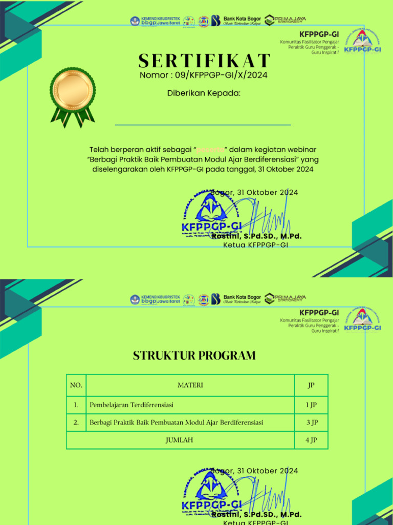 KHAIRUN NISAH, S.Pd-certificate-3 PBB | PDF