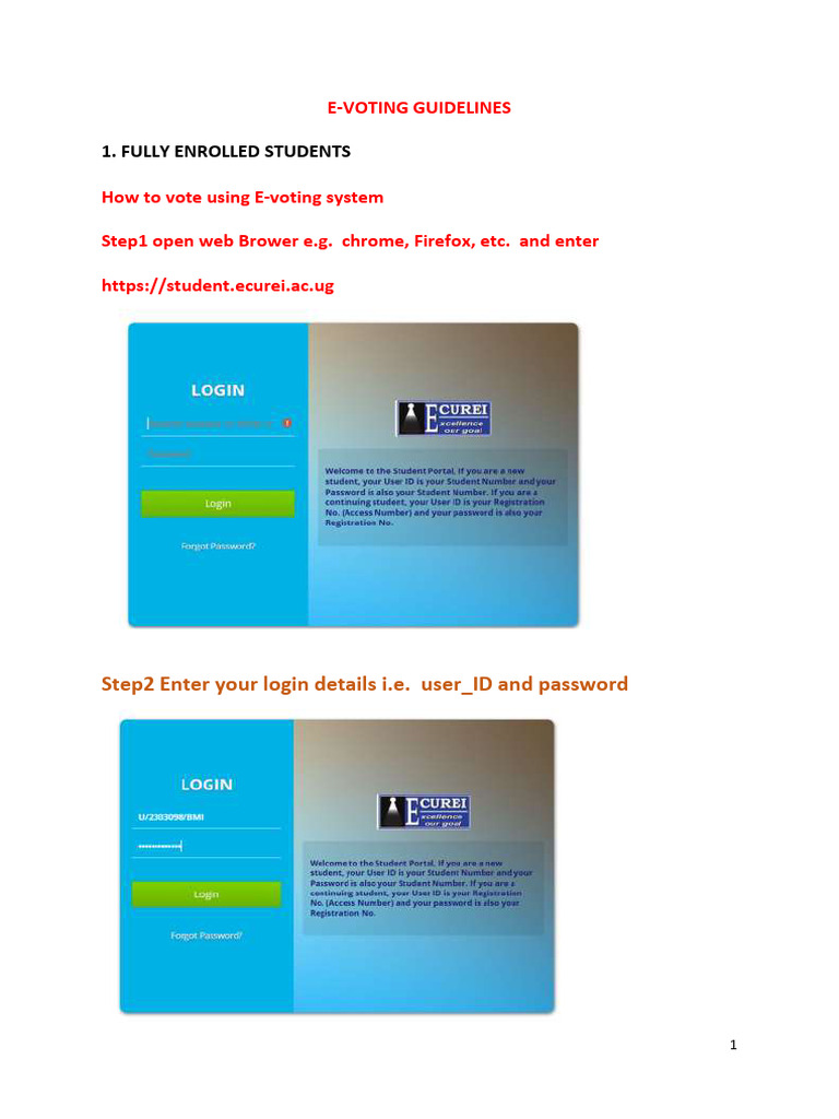 Guild President Evoting Guidline | PDF