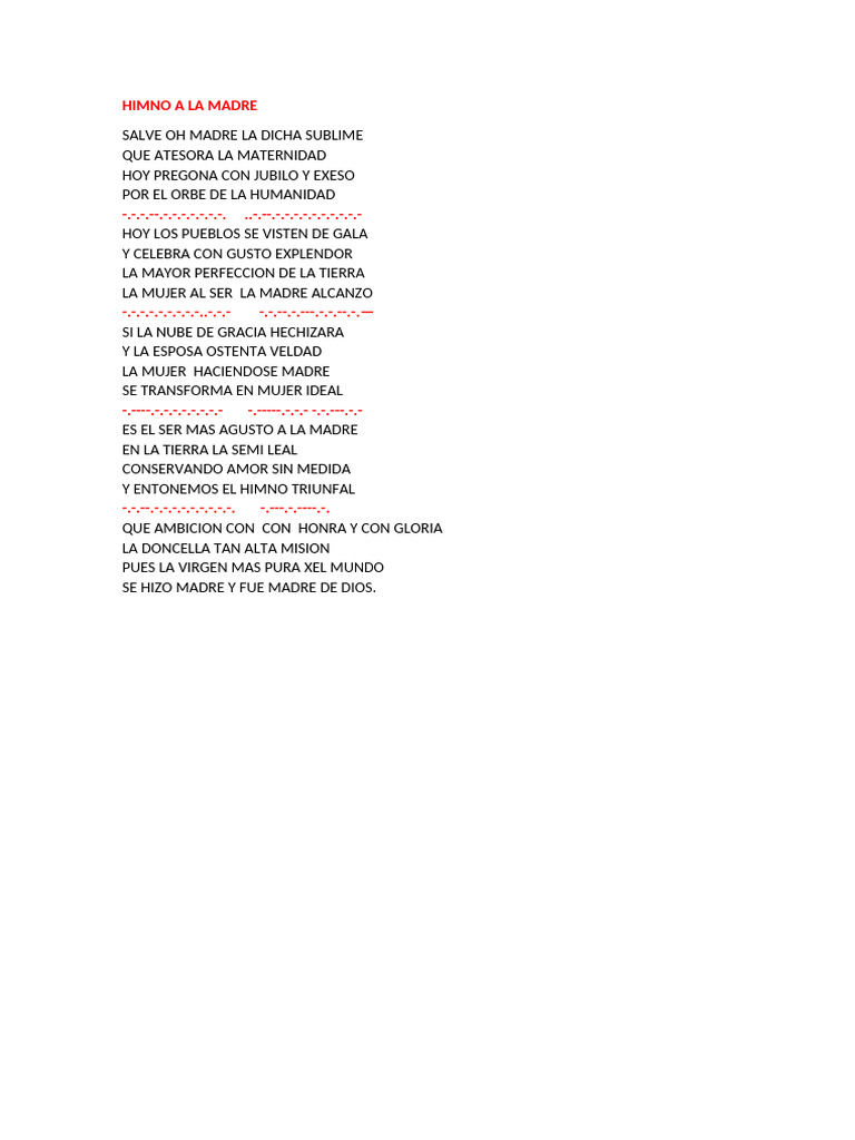 Himno A La Madre | PDF