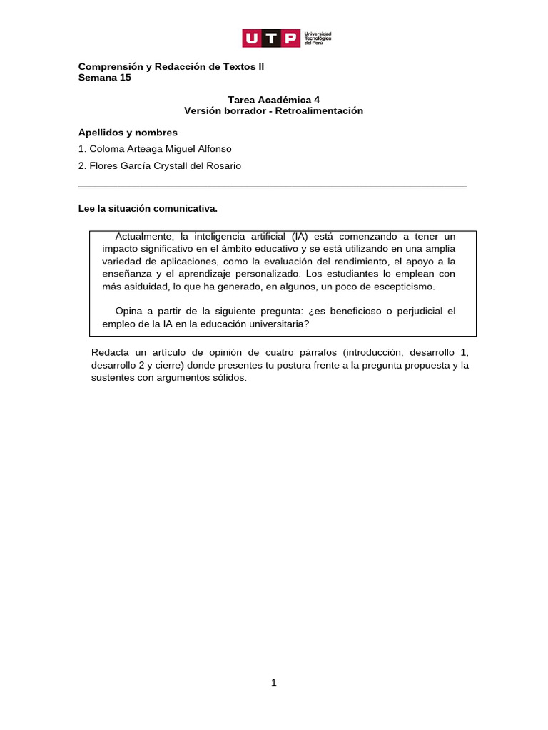 REDACCION FORMATO BORRADO - Articulo de Opinion | PDF | Inteligencia artificial | Inteligencia ...