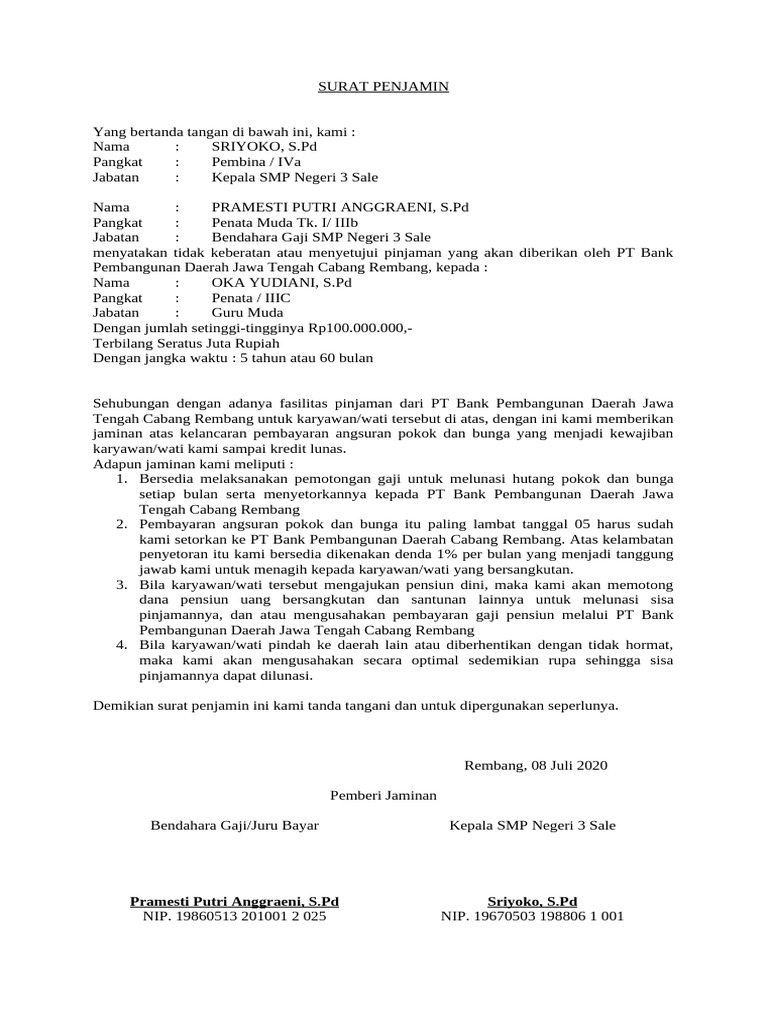 Surat Penjamin | PDF