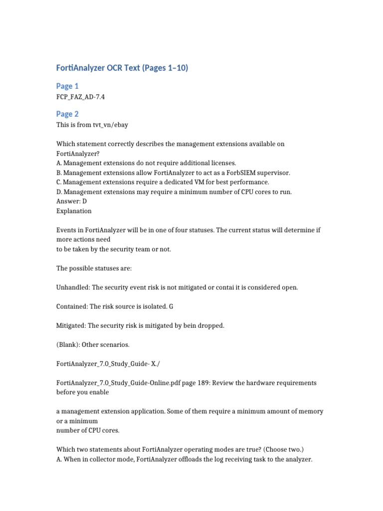 Fortianalyzer Ocr Pages 1 10 Fulltext | PDF | Computer Cluster | Computer Data Storage
