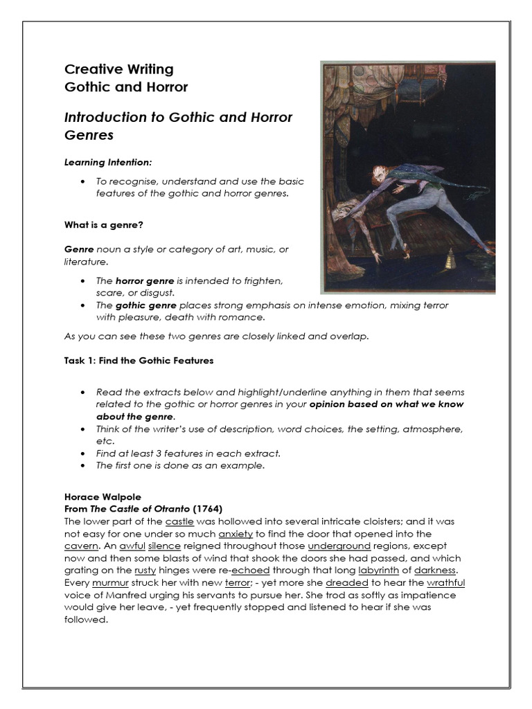 Exploring Gothic and Horror Genres | PDF | Gothic Fiction | Horror Fiction