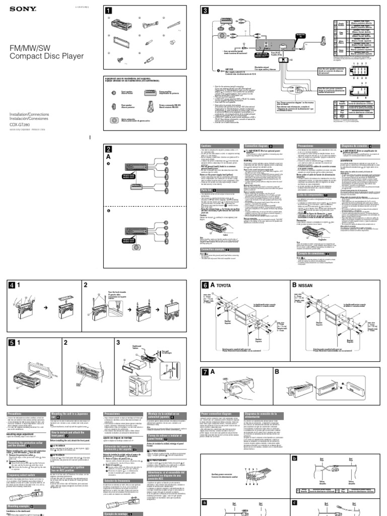 Sony CD-GTX280 Pinout 41288741M | PDF | Altoparlante | Ingeniería ...
